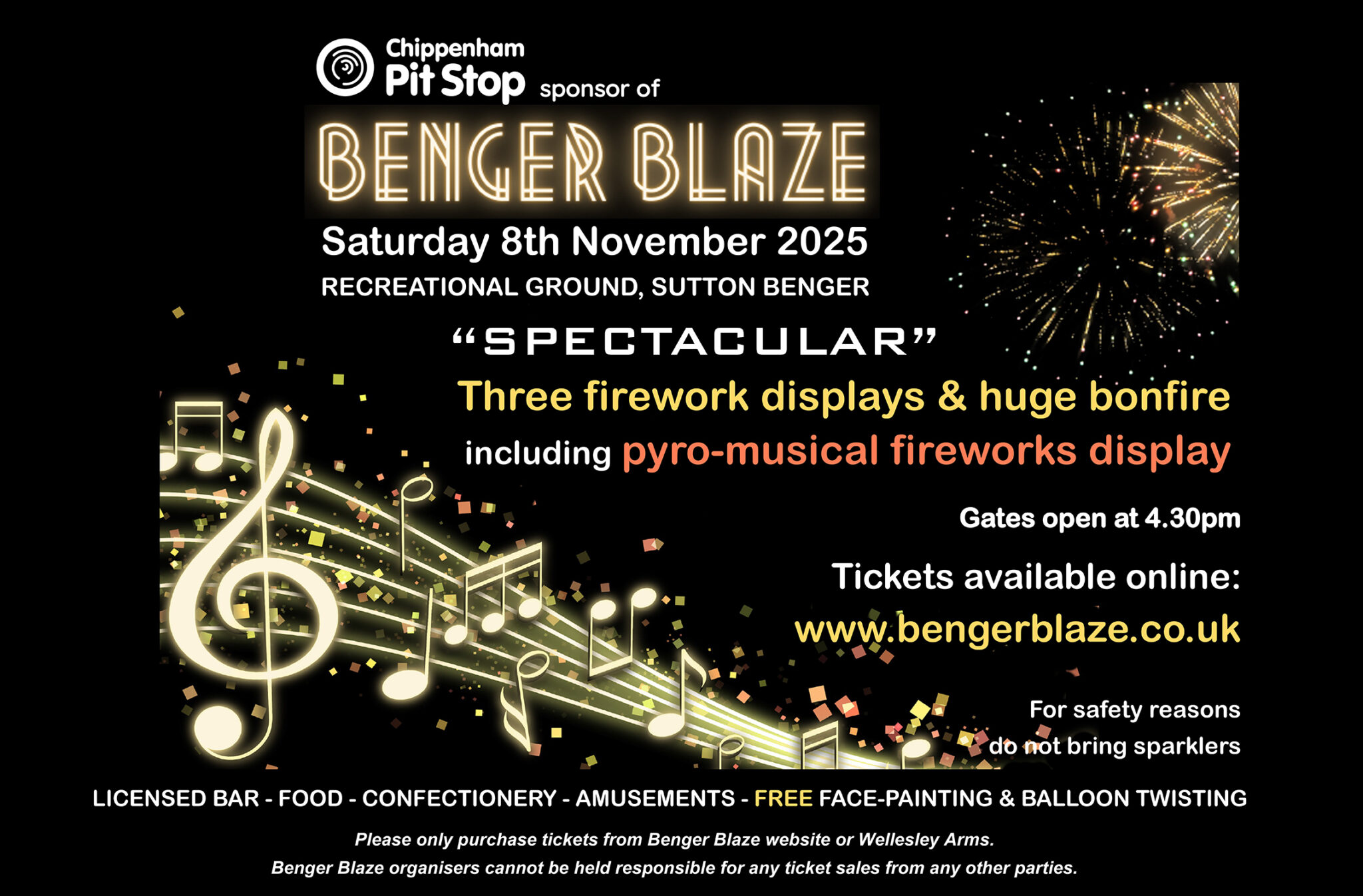 Benger Blaze 2025 - Sutton Benger's Bonfire and Fireworks Display - One ...